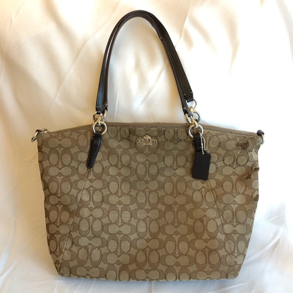 Coach | Bags | Authentic Coach Signature Monogram Shoulder Bag | Poshmark